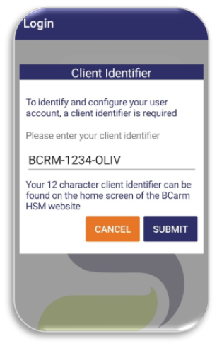 Login to the BCarm HSM App